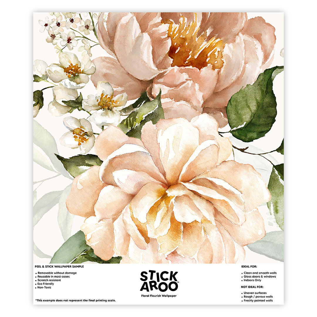 Floral Flourish Wallpaper – Stickaroo