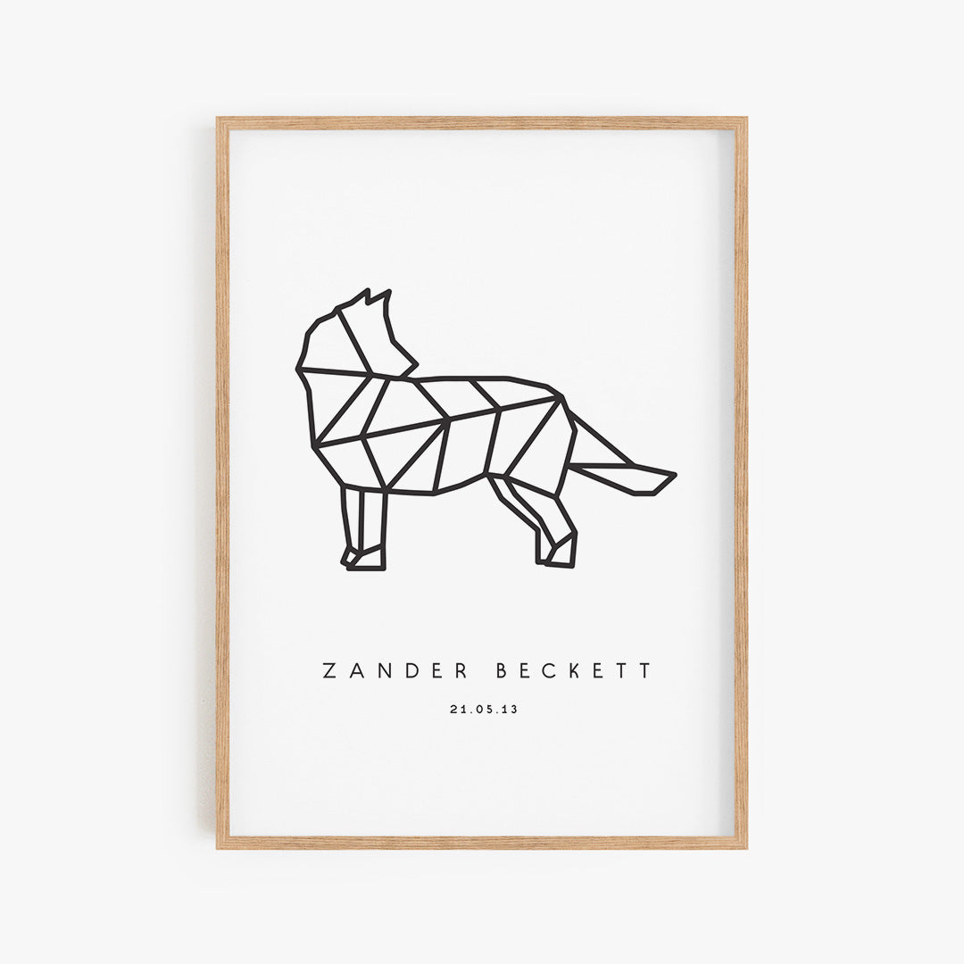 Origami Wolf Print – Stickaroo