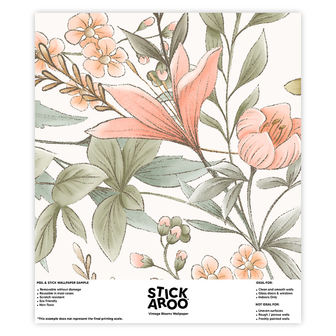 Vintage Blooms Wallpaper – Stickaroo