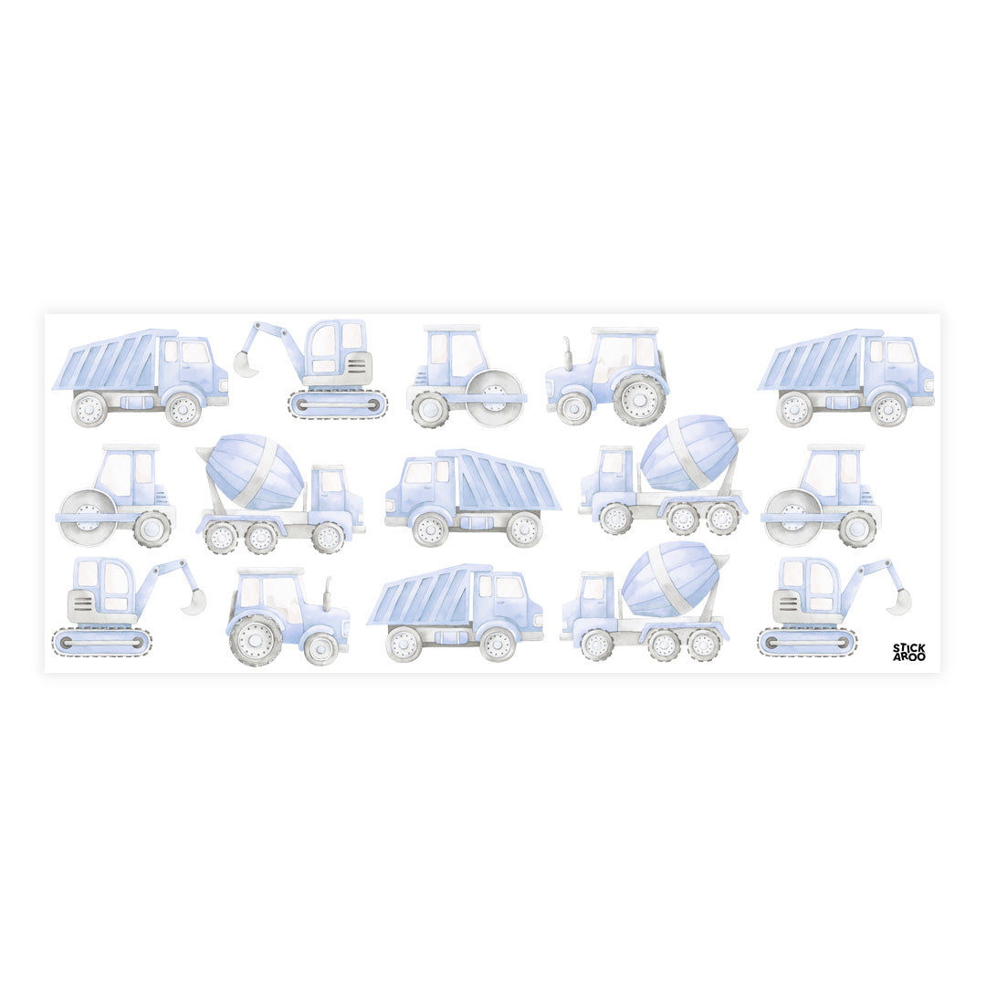 Watercolour Construction Pattern - Blue – Stickaroo